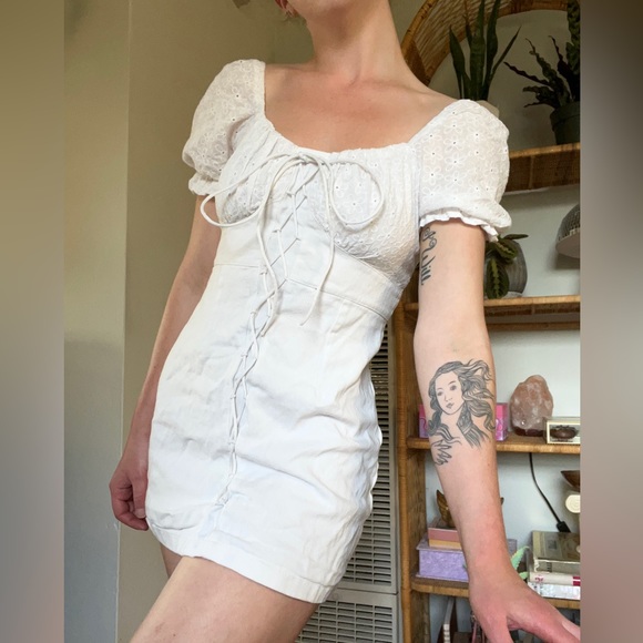 For Love And Lemons | Dresses | Pointelle And White Denim Cottage Core ...